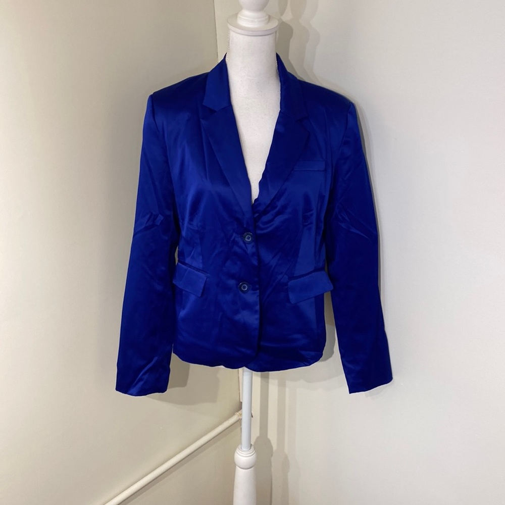 Apostrophe Royal Blue Cotton Blend Blazer. - Gem